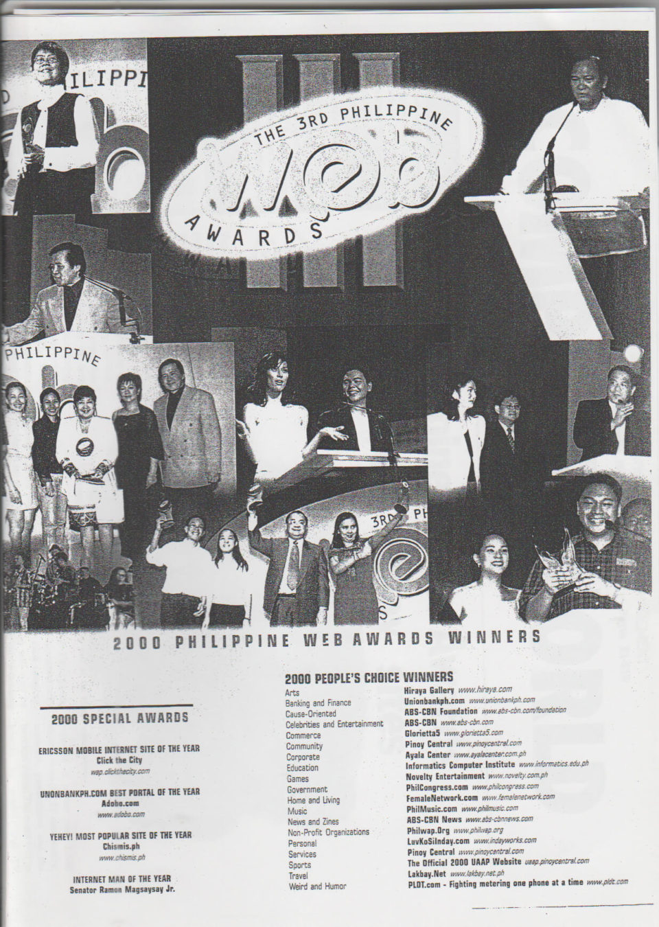 The 3rd Philippine Web Awards (2000) - Philippine Web Awards Archives
