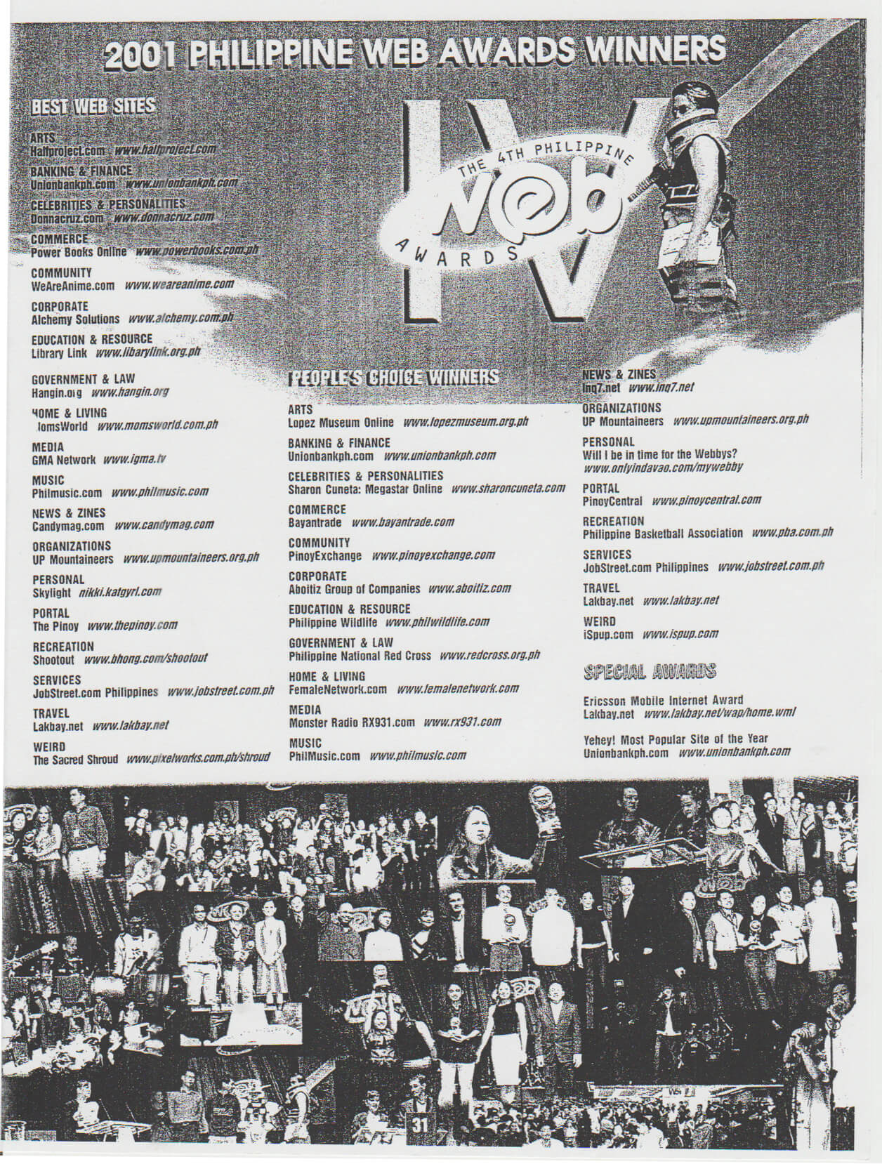 The 4th Philippine Web Awards (2001) - Philippine Web Awards Archives